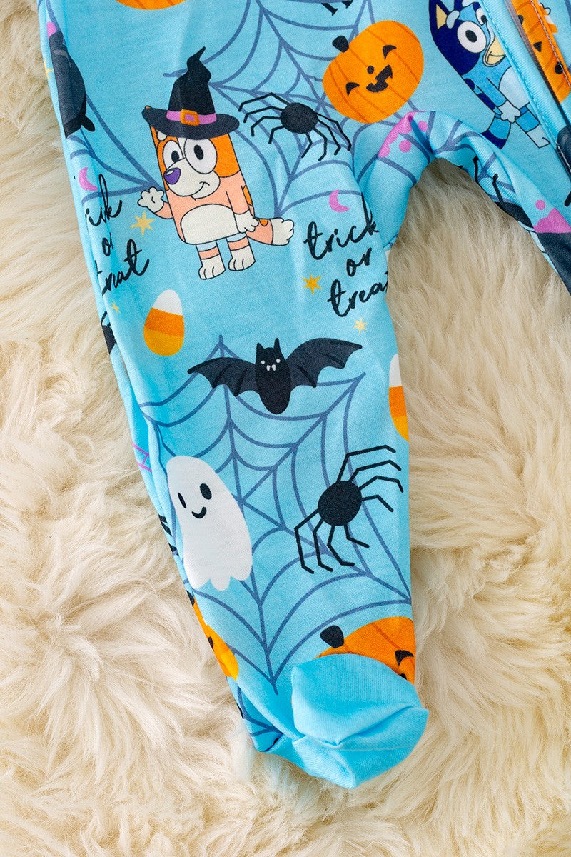 BLUEY HALLOWEEN PRINTED ONESIE WITH FOOTIE – The Chandelier Rose Boutique