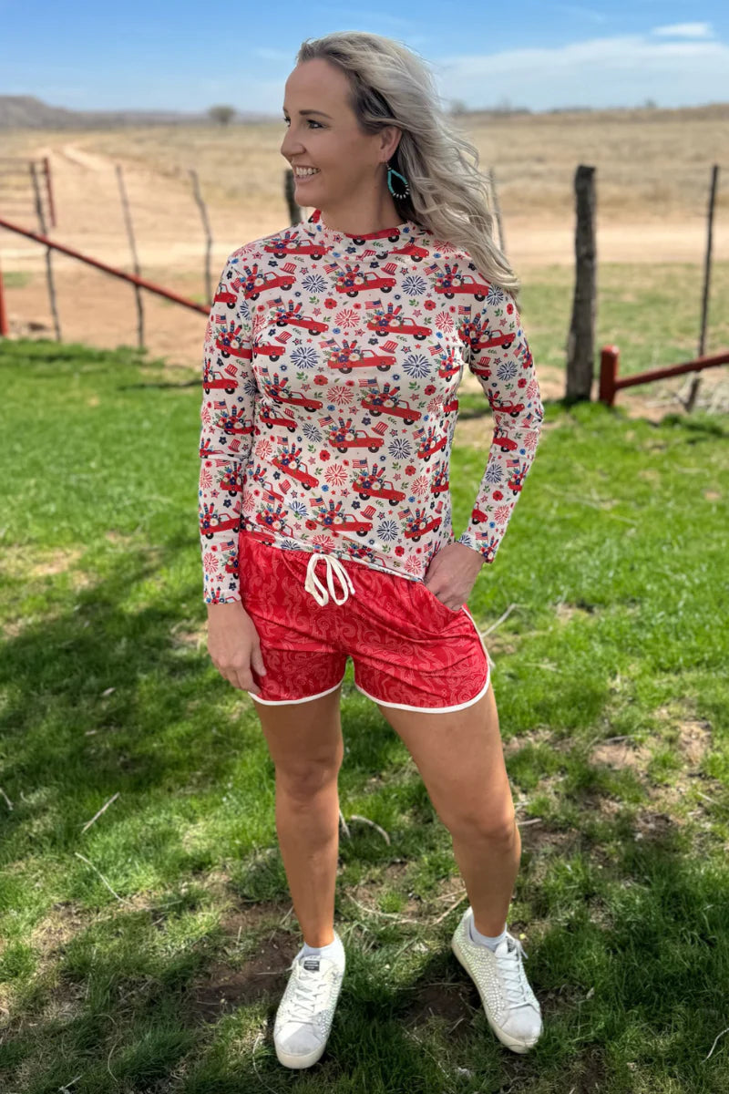 FREEDOM AND FIREWORKS MESH TOP – The Chandelier Rose Boutique